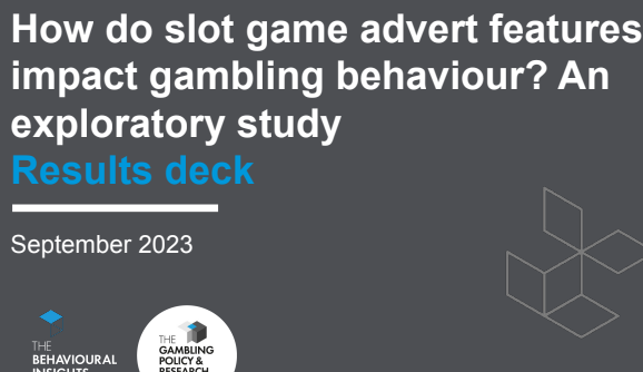 How do slot game advert features impact gambling behaviour? | BIT